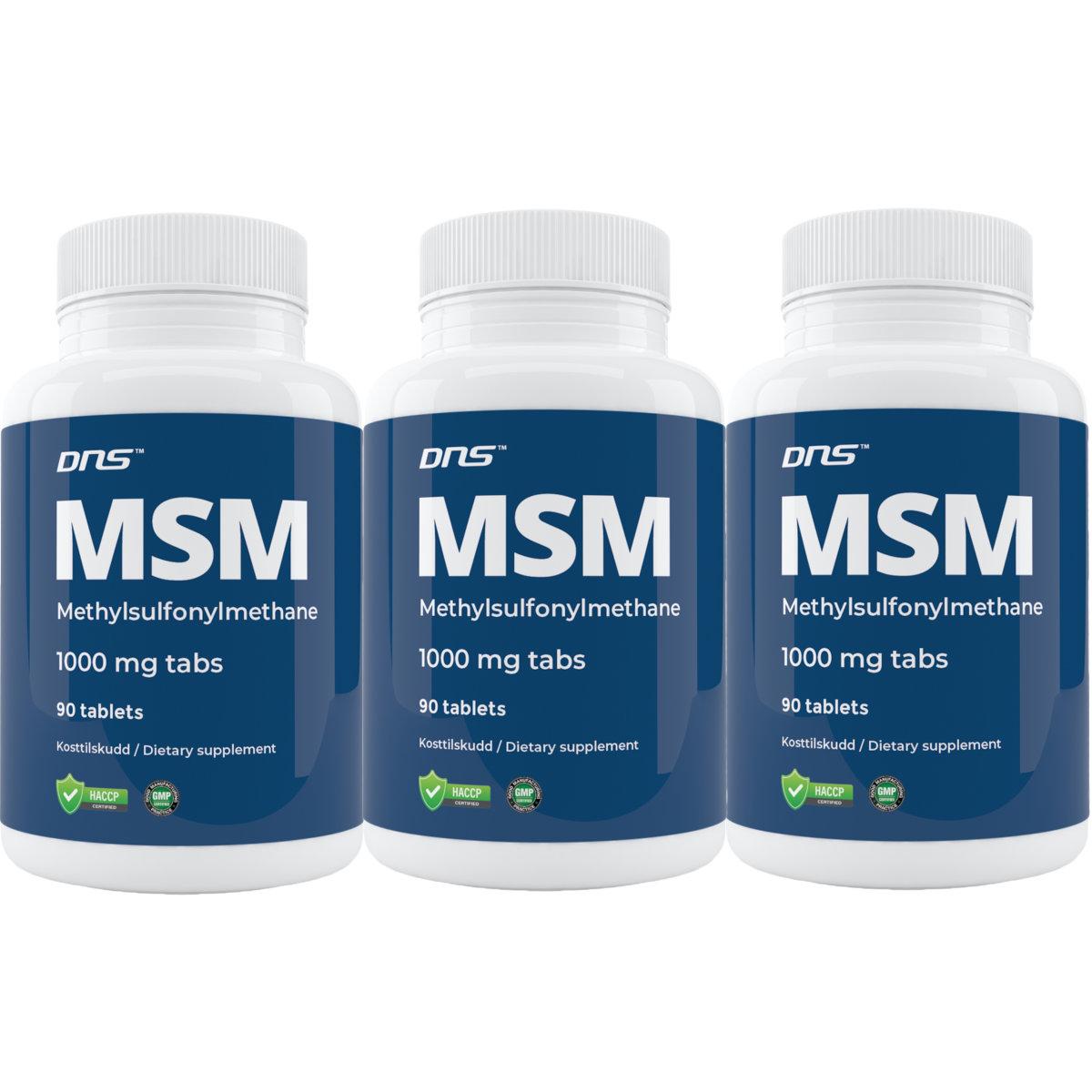 3-pack MSM - 3 x 90 tabletter - Kost1 Kosttilskudd AS